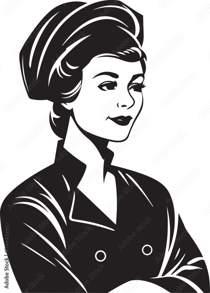 Woman chef, woman cooking Vector Illustration, SVG Stock Vector | Adobe ...