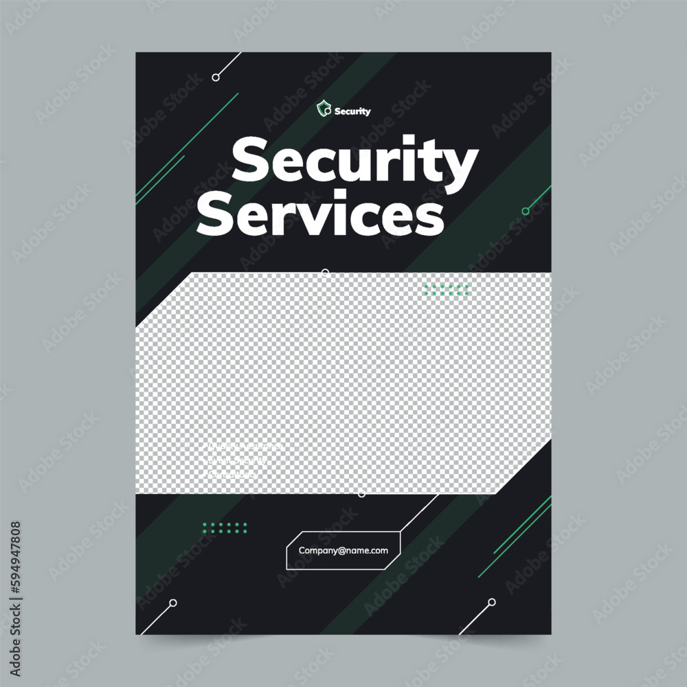 Security Guard Services Flyer Template. A clean, modern, and high ...