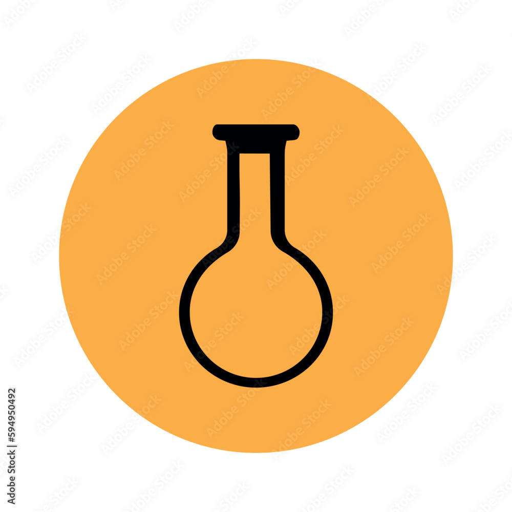 Empty laboratory round bottom flask icon. Laboratory flask icon on an ...