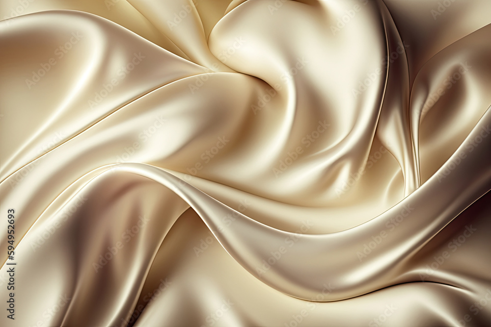 AI generated beautiful elegant beige soft silk satin fabric background ...