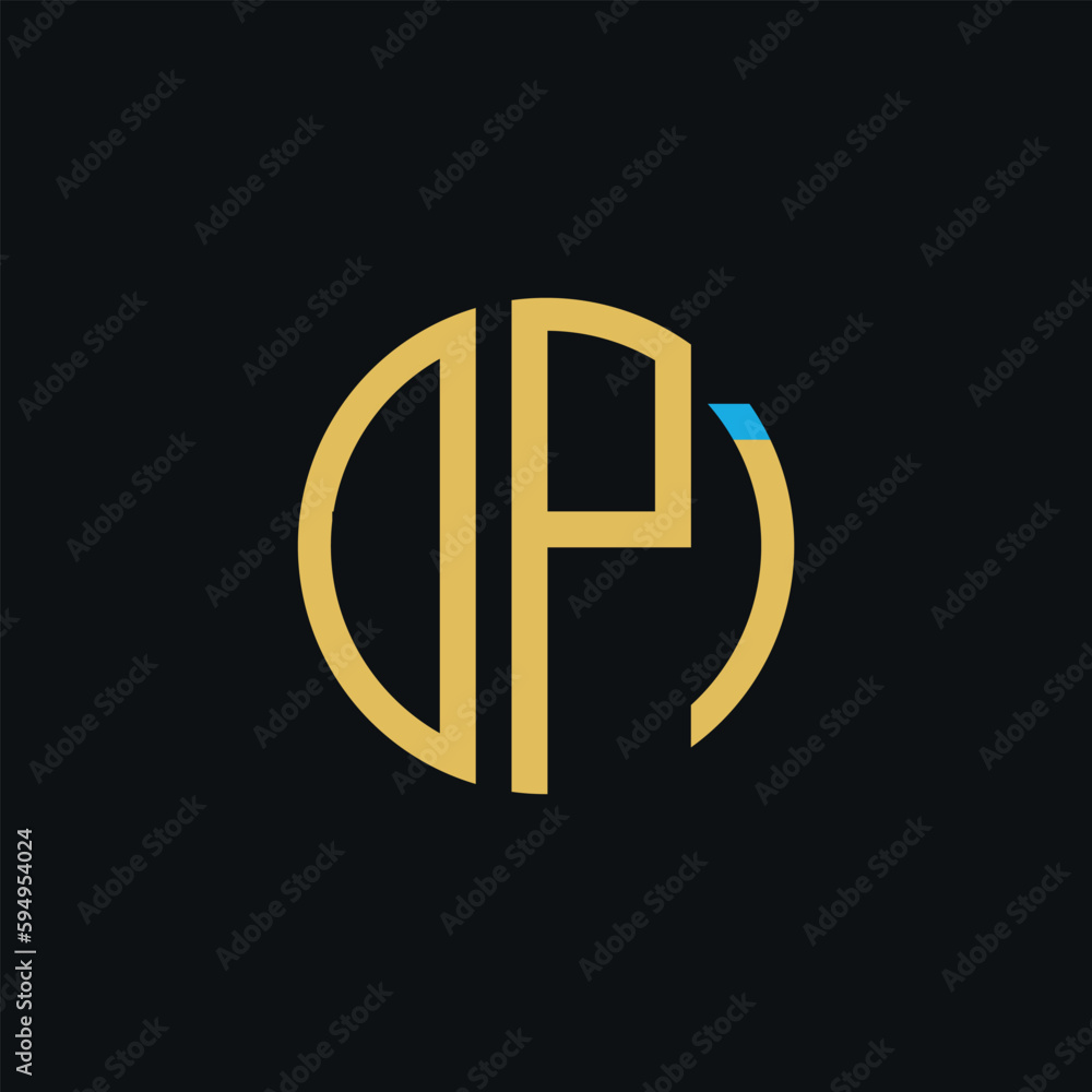 Dpi letter logo design with ellipse shape vector image. Dpi letter logo design on black ...