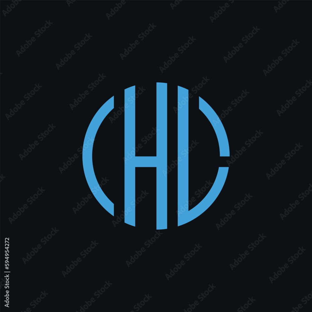 Vecteur Stock Chl letter logo design with ellipse shape vector image ...