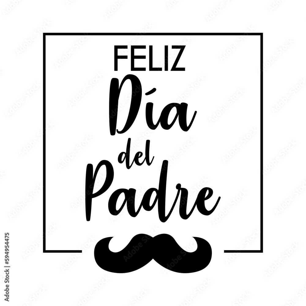 Letras de la palabra Feliz Día del Padre en texto manuscrito en español ...