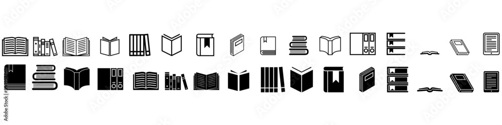 Books vector icons set. Book icon. library illustration simbol ...