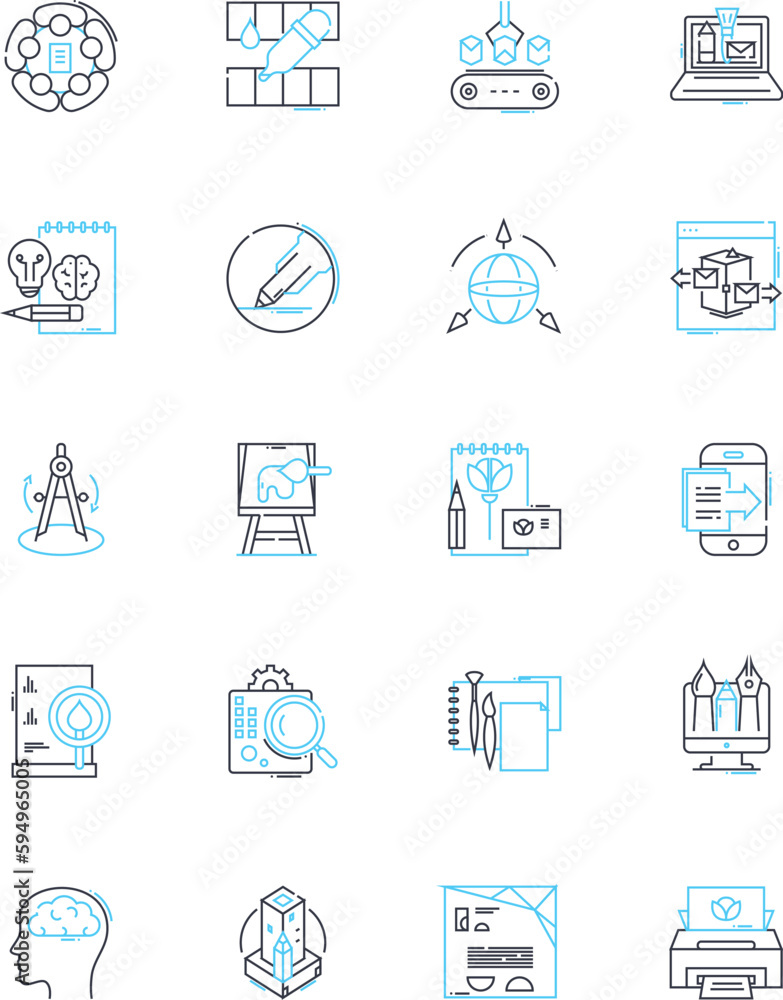 Urban Art linear icons set. Graffiti, Street art, Murals, Tags ...