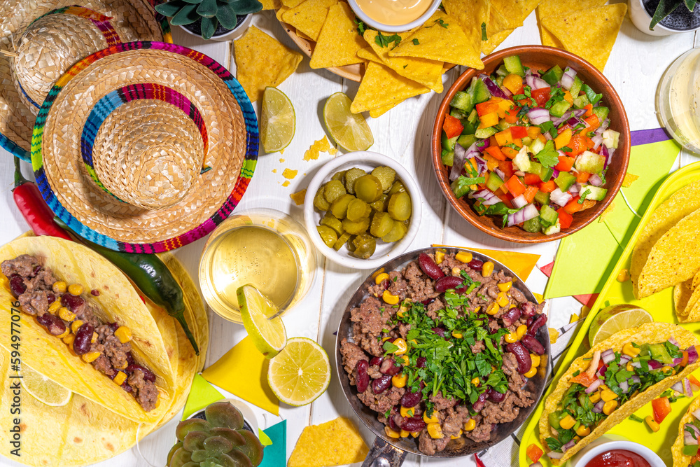 Cinco de mayo party food. Mexican holiday Cinco de mayo traditional ...