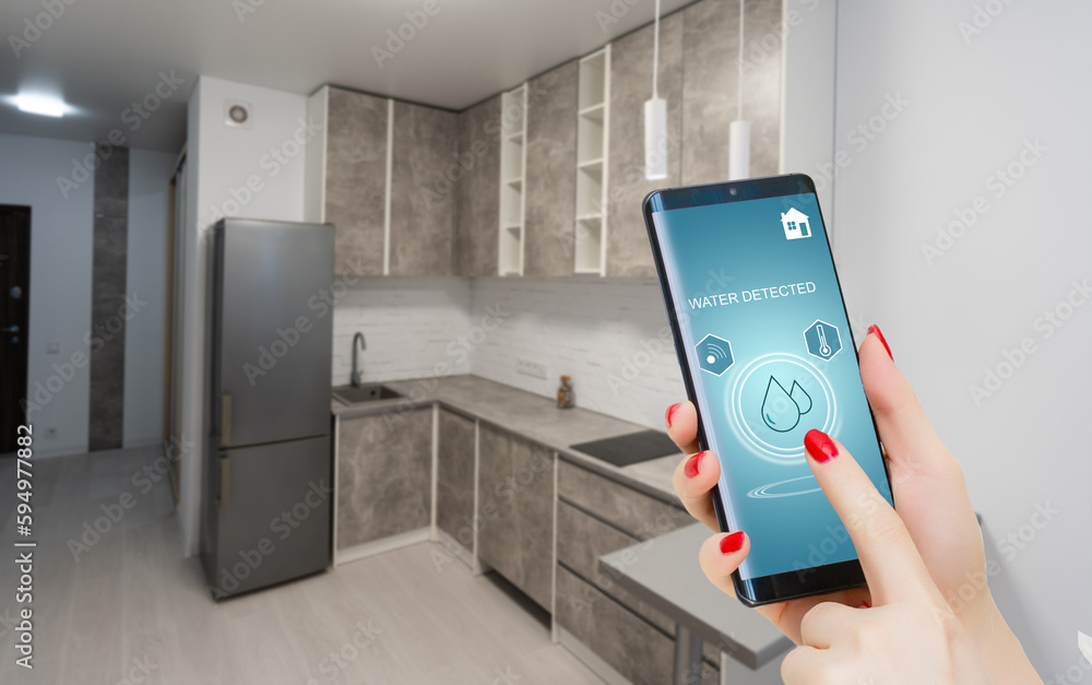 Foto de Water leak sensor alert, smart water sensor can automatically ...