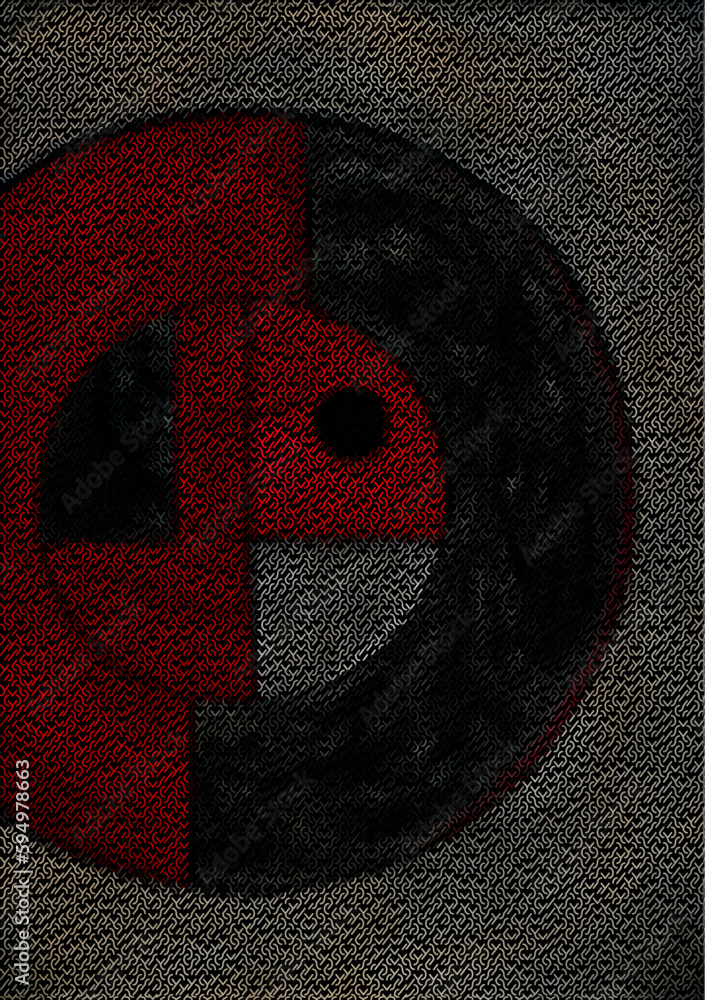 Abstract vertical background, yin yang concept. Complex lines design ...