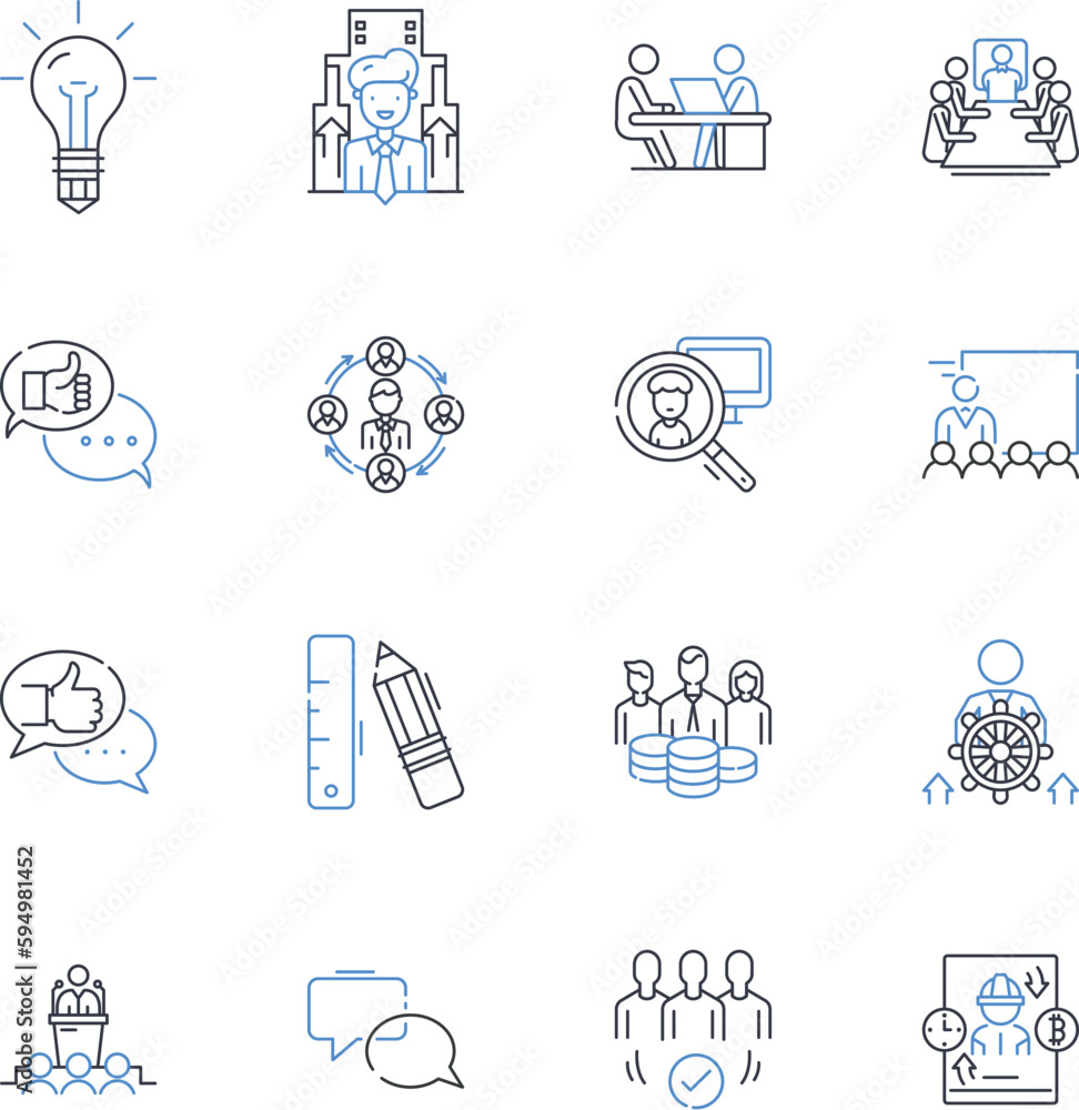 Employment routine line icons collection. Schedule, Workday, Routine ... Employment routine line icons collection. Schedule, Workday, Routine ...