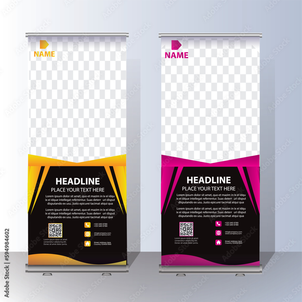Roll Up Banner Signage Standee Template for Advertising and ...