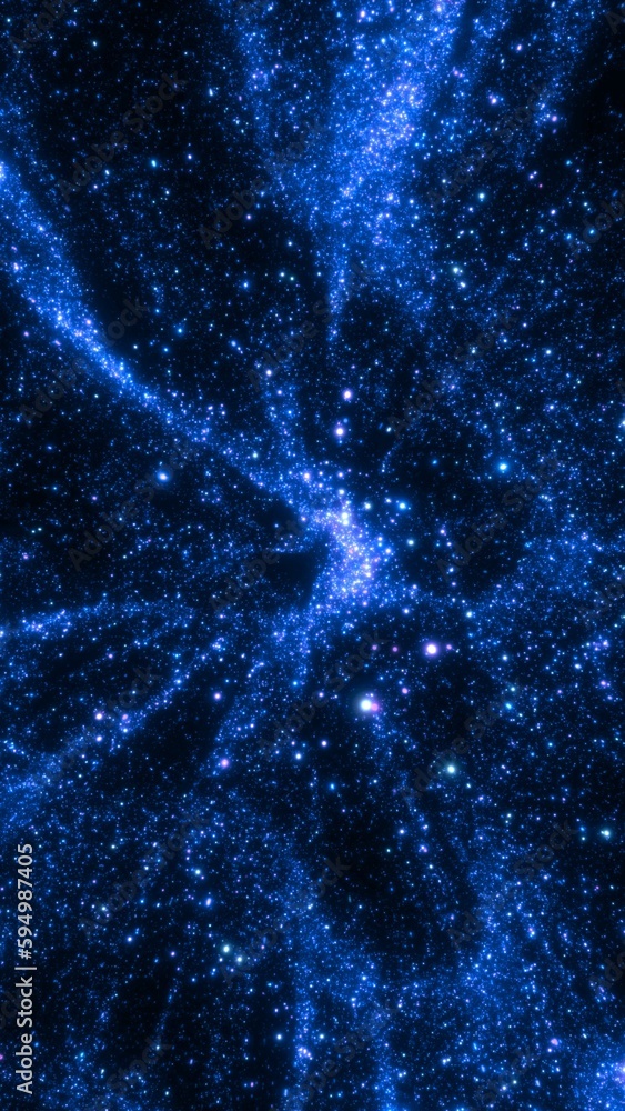 Blue vertical abstract futuristic sparkling cosmic star particle ...