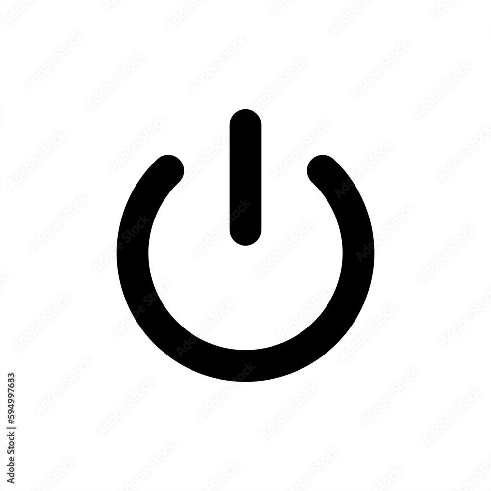 Turn power on turn power off flat vector icon for apps and websites 10 ...