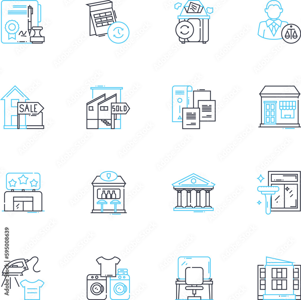 Inheritance linear icons set. Bequest, Probate, Estate, Succession ...