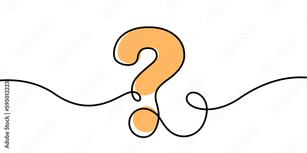 Question mark one line style. Choosing decision concept illustration ...