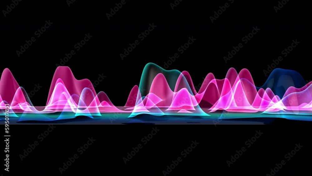 3D colourful visualisation of voice record in multiple dimension plane ...