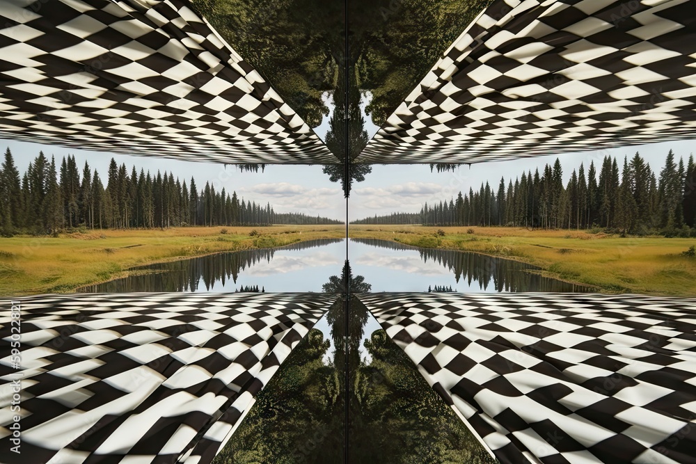 optical illusion of a double-image, with one image floating above the ...