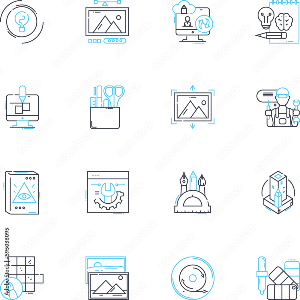 3d printing linear icons set. Filament, Extruder, G-code, Fused, Layer ...