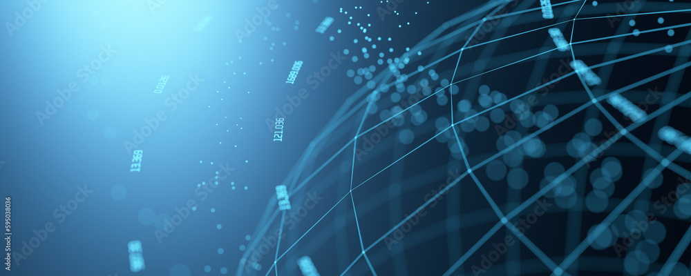 Machine learning. Data background. Big data. Wireless connection. Satellite internet. Blockchain ...