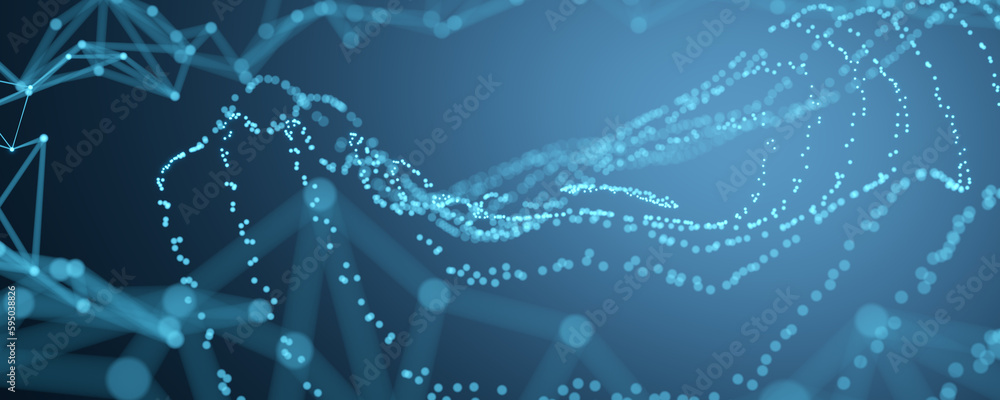 Artificial intelligence. Network structure background. Satellite internet. Big data. Wireless ...