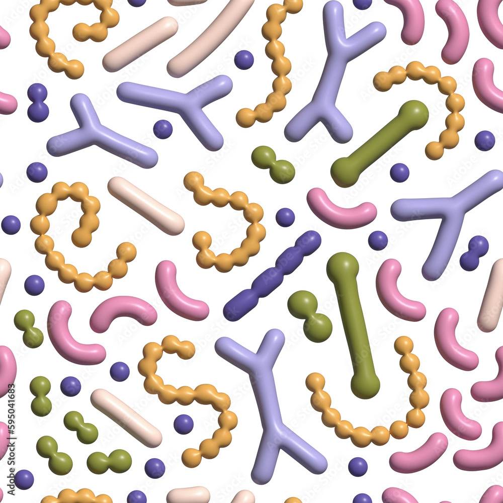 Microbiome background pattern. Probiotic bacteria backdrop with ...
