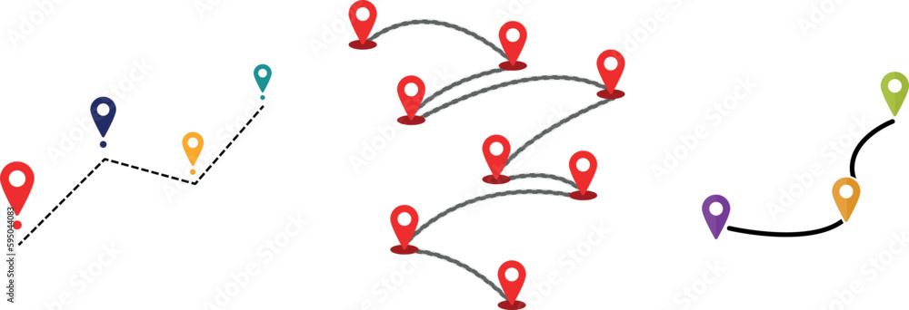 Color location point vectors collection. Map localization icons ...