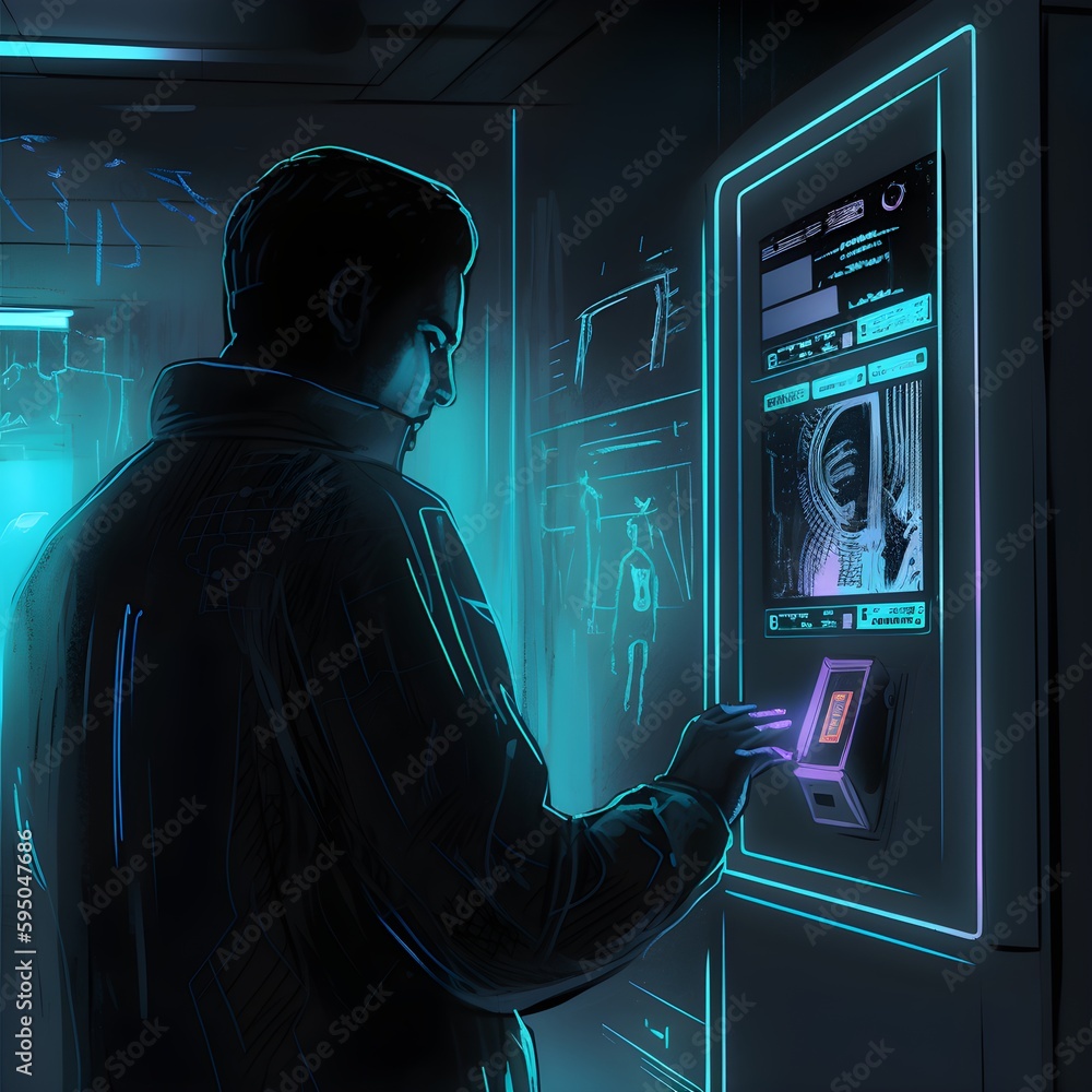 Unleash the prowess of a skilled hacker as an illustration showcases a ...