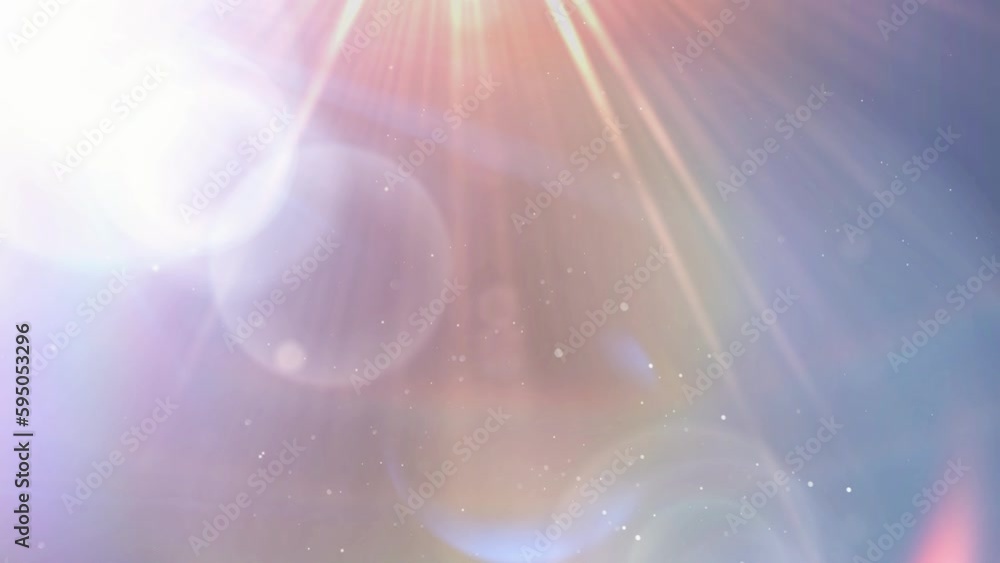Ethereal lens flare and floating particles. Abstract background ...