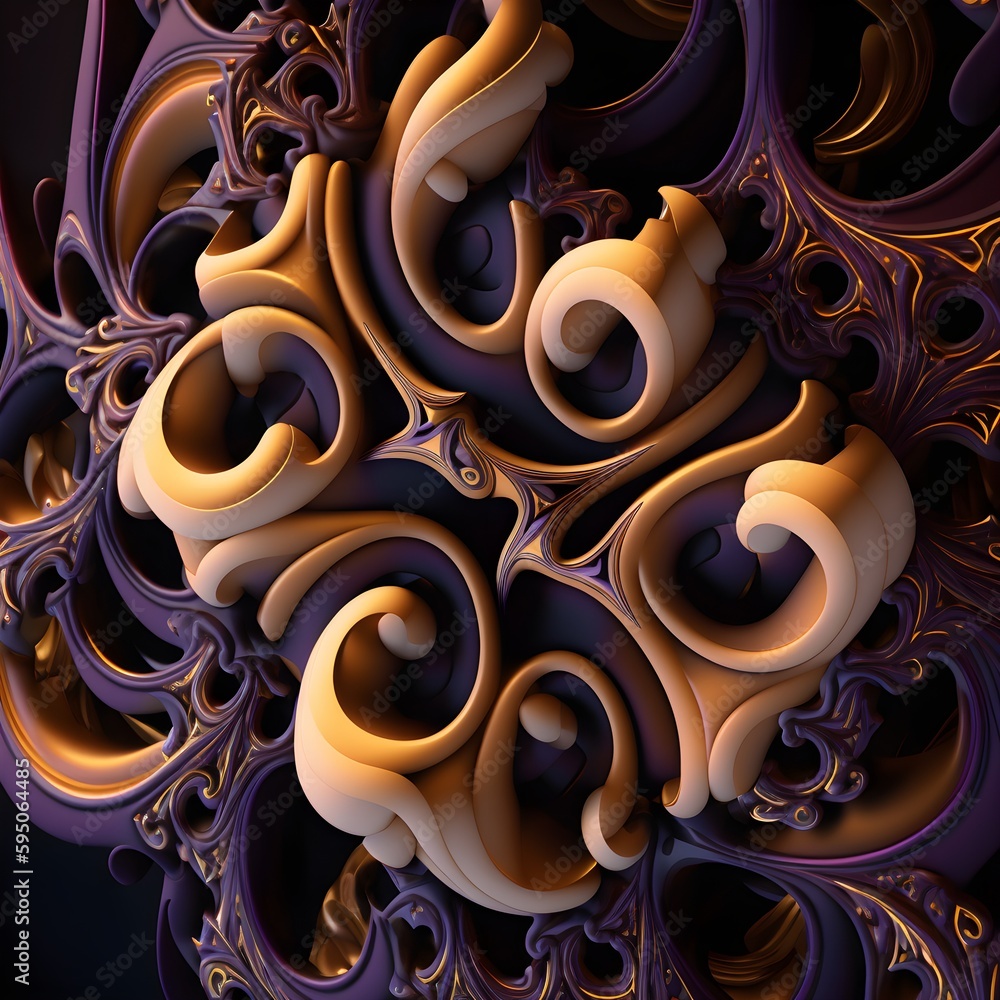 intricate abstract psychedelic arabesque patterns morphing and twisting ...
