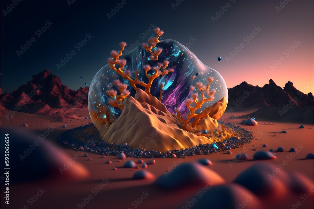 minimalism hallucination abstract transparent organic shapes in the ...
