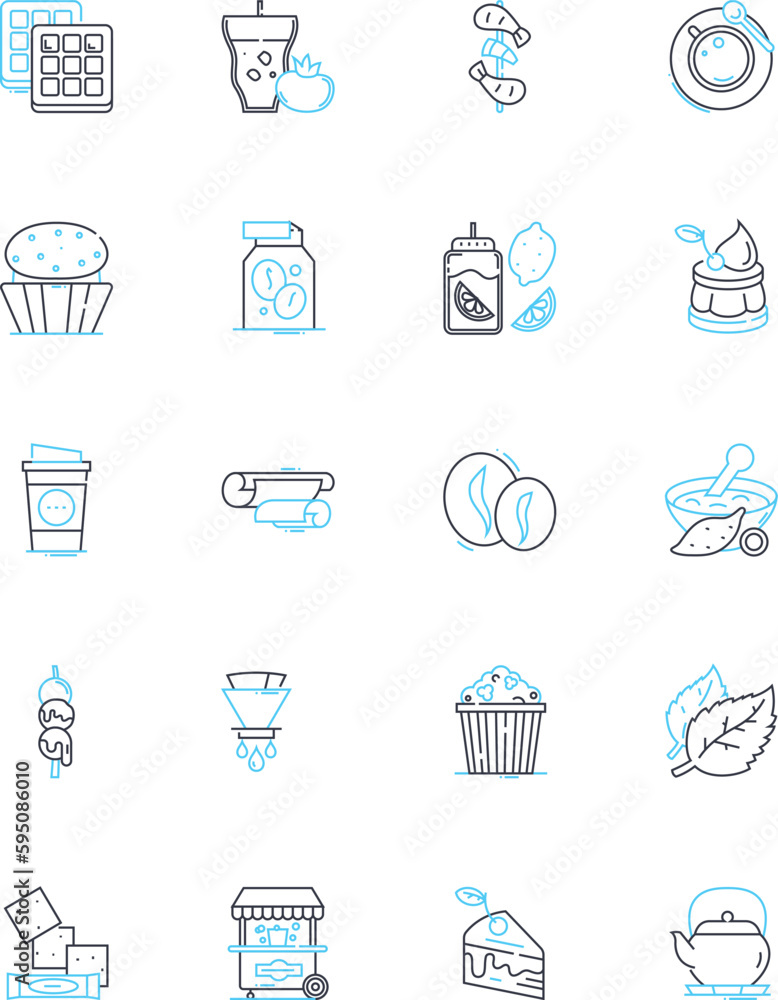 Sustainable Farming linear icons set. Organic, Regenerative ...