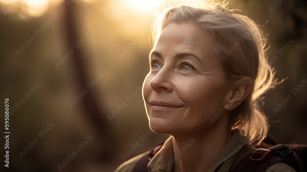 Fictional person. Retired Aging elderly senior baby boomer woman ...
