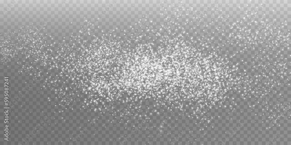 White scattering of small particles of sugar crystals, flying salt, top ...