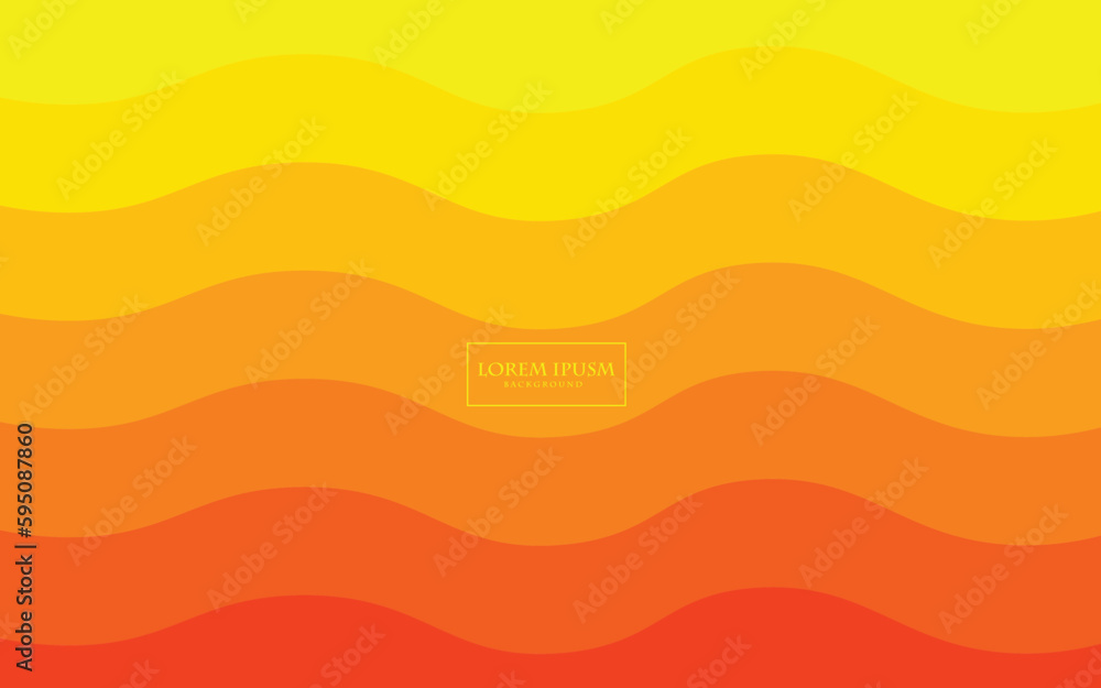 Abstract wavy background in yellow and red color gradient, modern day ...