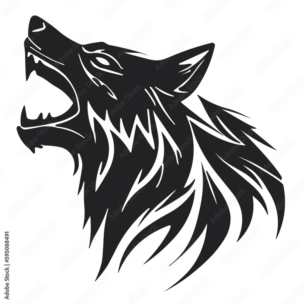 wolf head silhouette logo Stock Vector | Adobe Stock