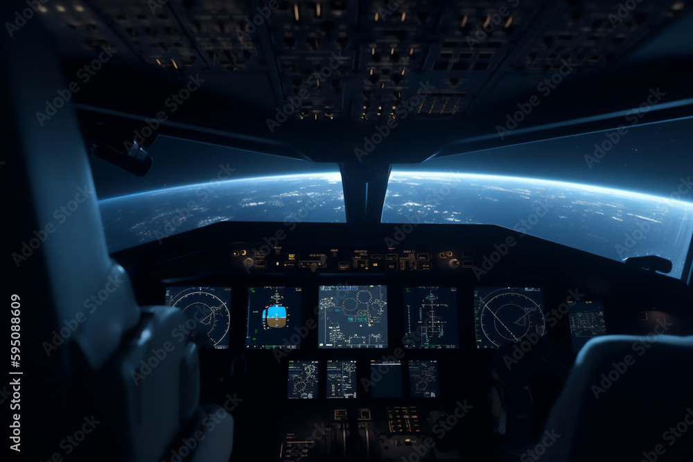 Cockpit aviation control panel digital display instruments of an ...