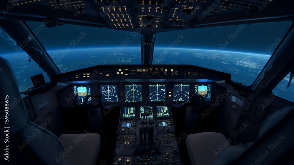 Cockpit aviation control panel digital display instruments of an ...