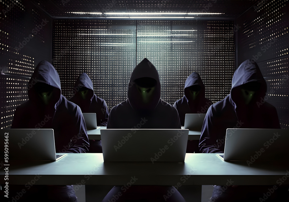 Hackers without face. Concept of hacker group, organization or ...