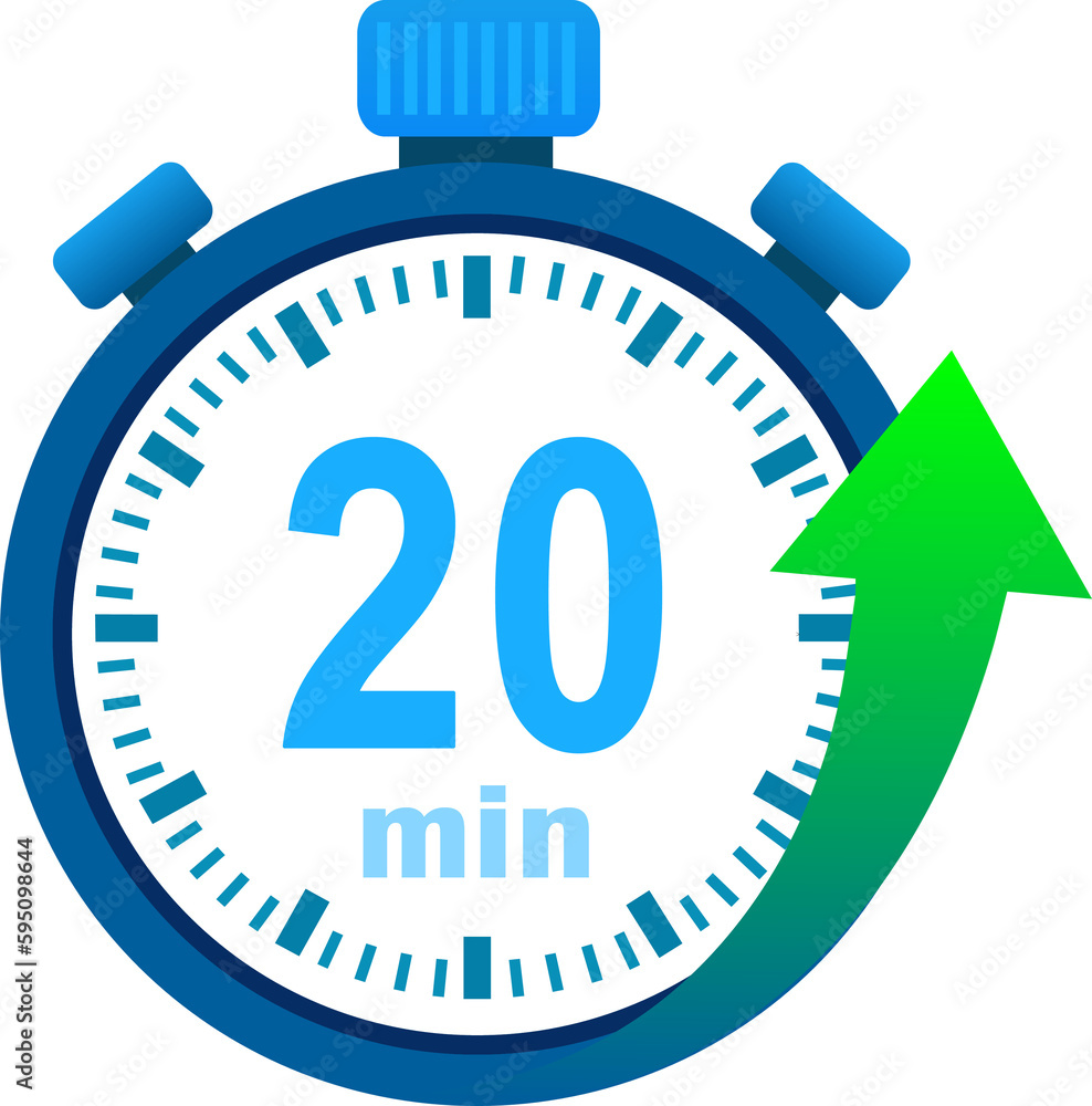 Icona di cronometro cronografo di 20 minuti. Icona cronometro in stile ...