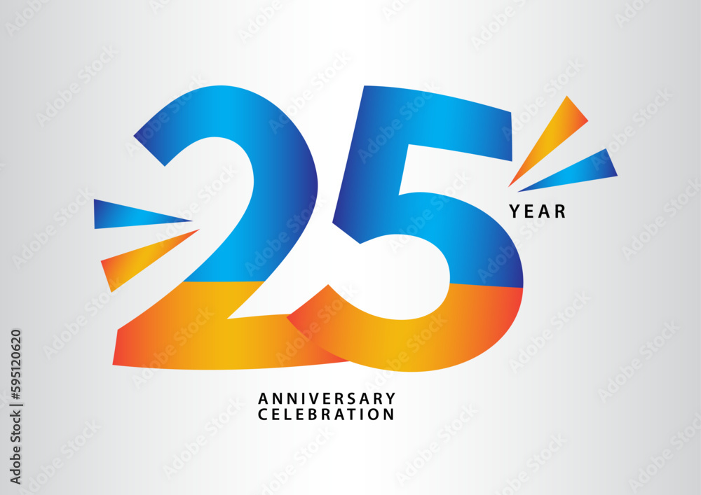 25 year anniversary celebration logotype vector, 25 number design, 25th ...