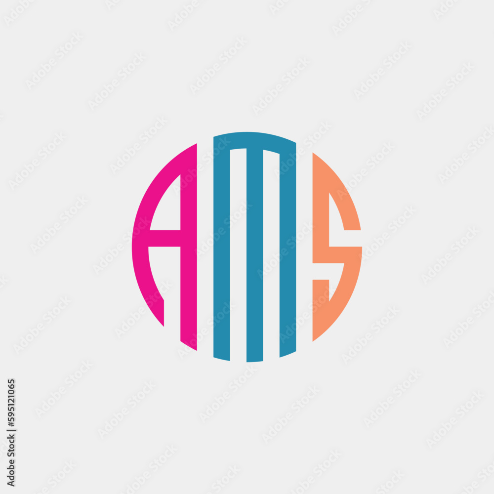 Ams letter logo design on white background vector image. Ams letter ...