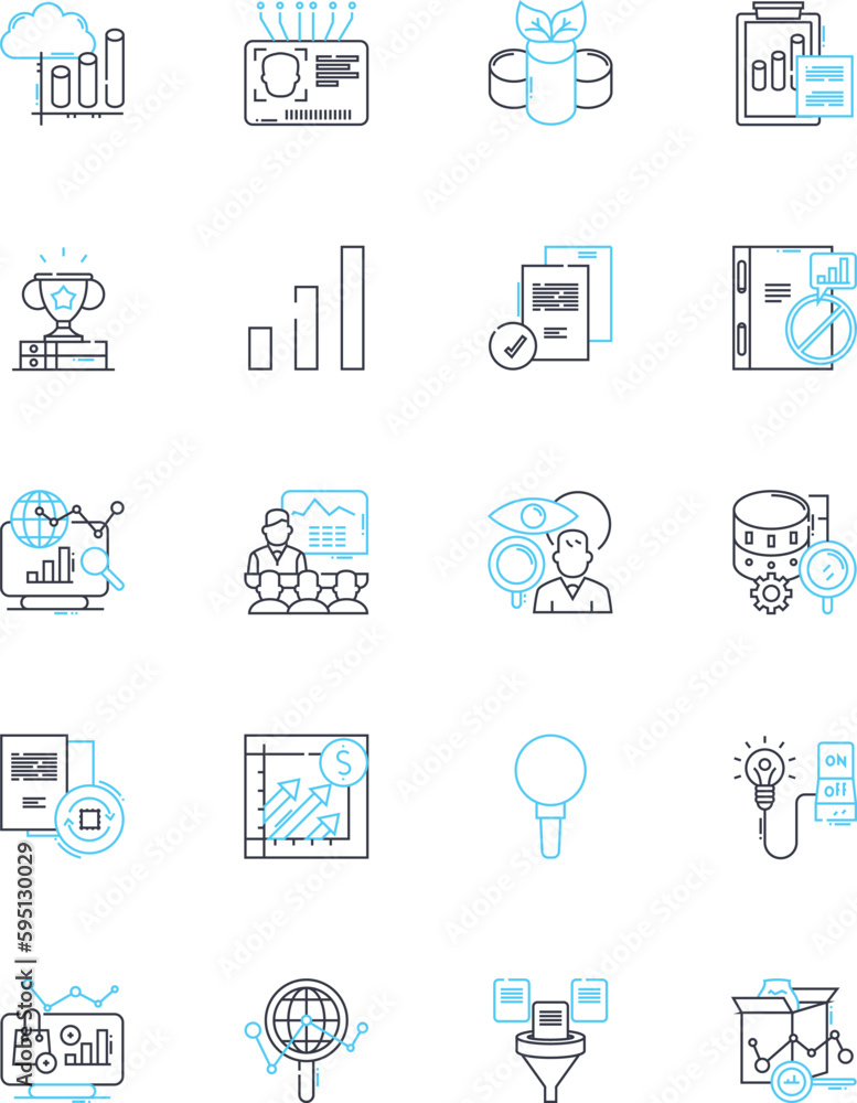 Inspection Linear Icons Set Evaluation Verification Audit Assessment Testing Analysis