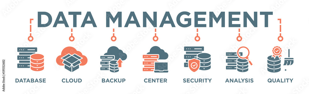 Data Management banner web icon vector illustration concept with icon ...