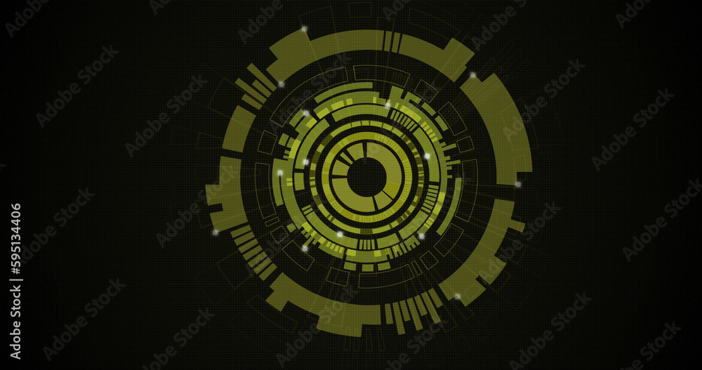 Composition of scope scanning on black background Stock Illustration ...