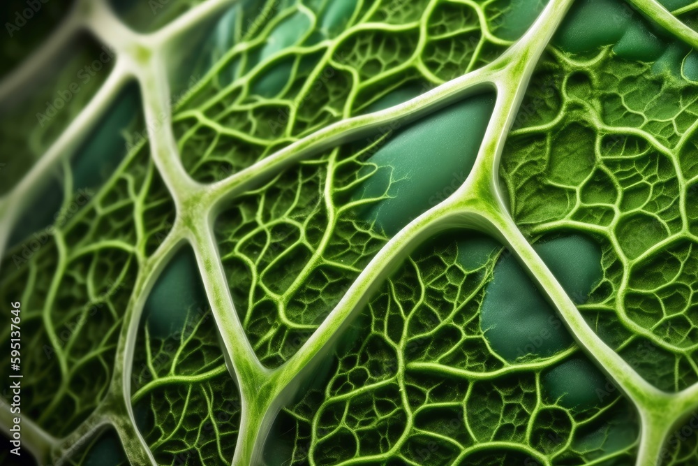 Closeup of plant cell structures background created with generative AI ...