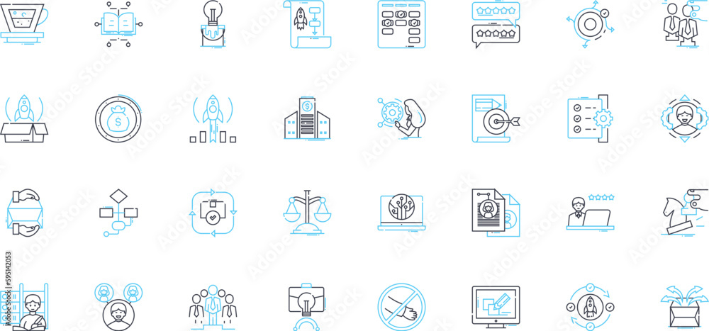 Rapid prototyping linear icons set. Iterative, Agile, Design ...