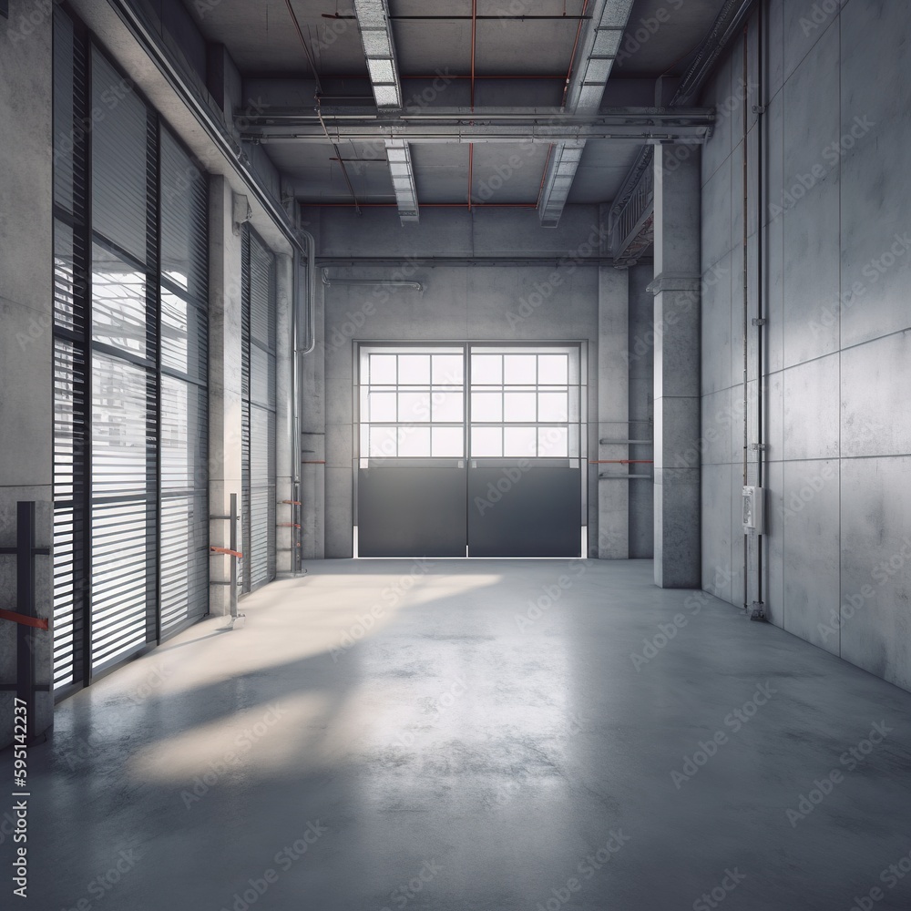 Factory or warehouse or industrial building. Protection with roller ...