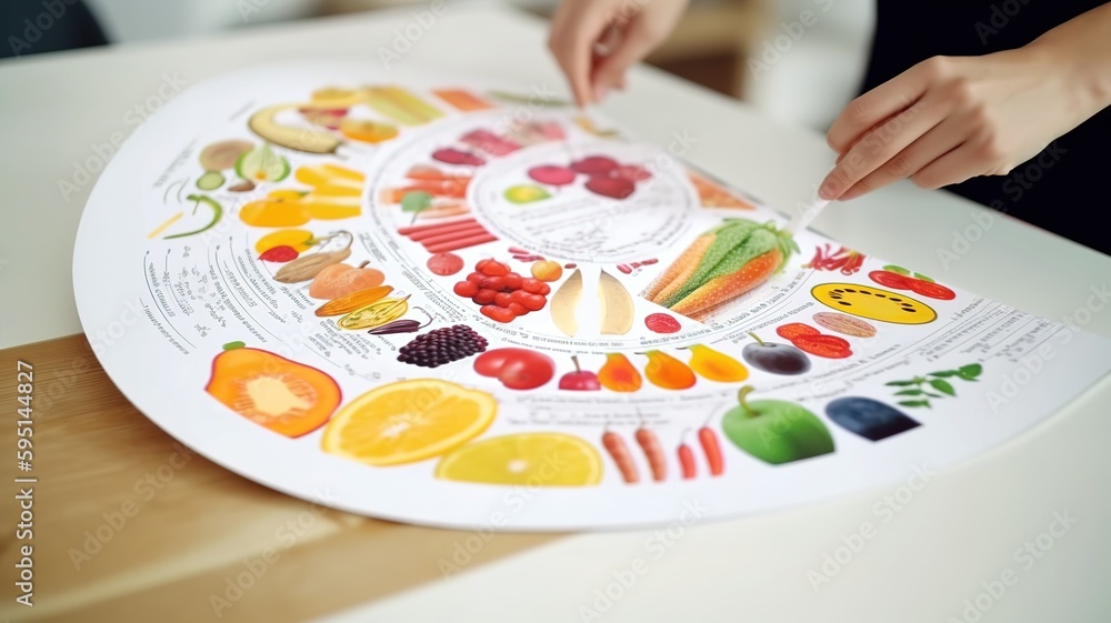 Close up shot of nutritional food chart for healthy eating lifestyle ...