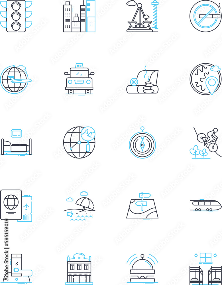 Lively entertainment linear icons set. Vibrant, Dynamic, Energetic ...