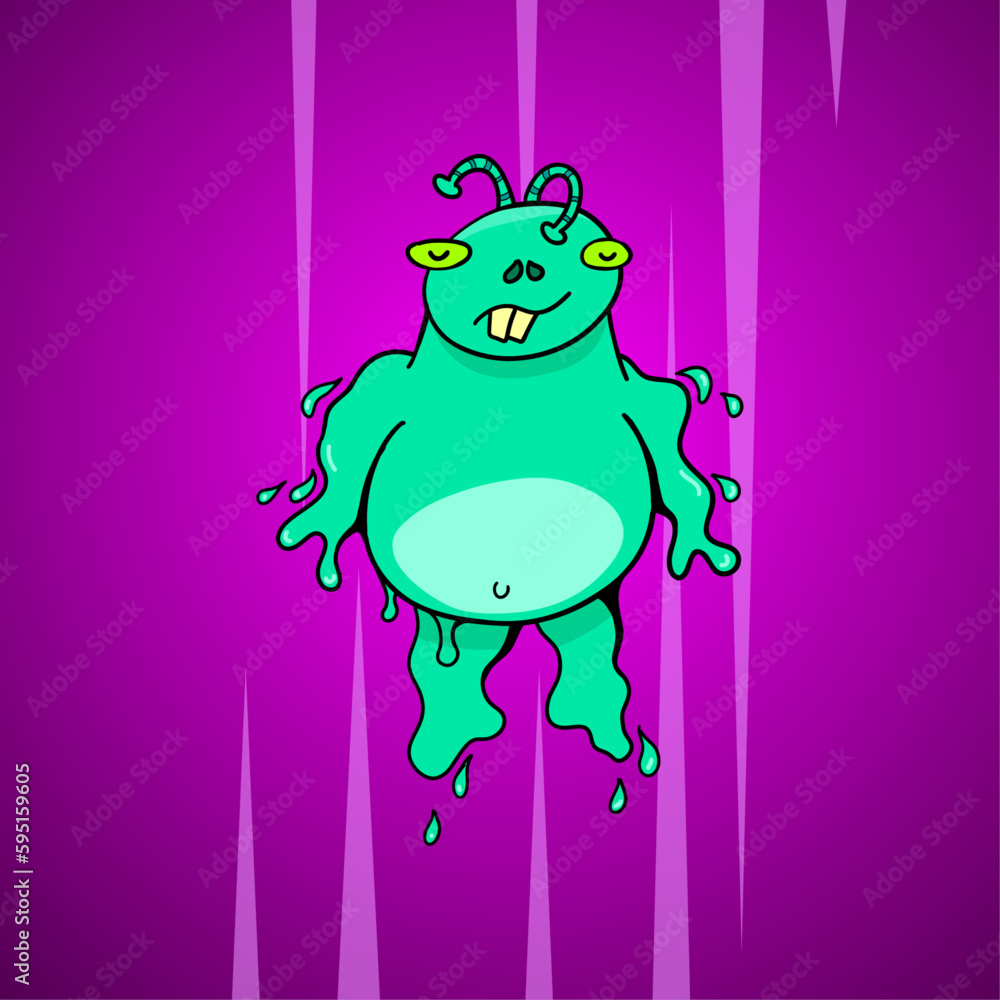 Alien and blob combined vector cartoon character. Vector illustration ...