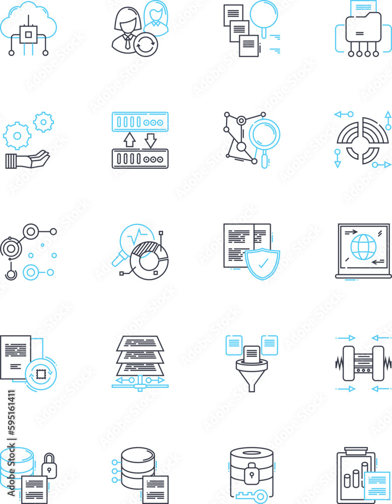 Nodes linear icons set. Nerking, Connectivity, Interconnect, Devices ...